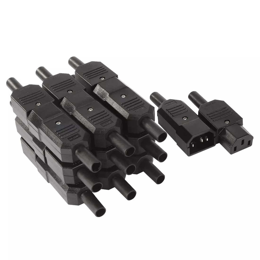 10Pair AC250V 10A 3P Panel Mount IEC320 C14 Socket C13 Adapter ...