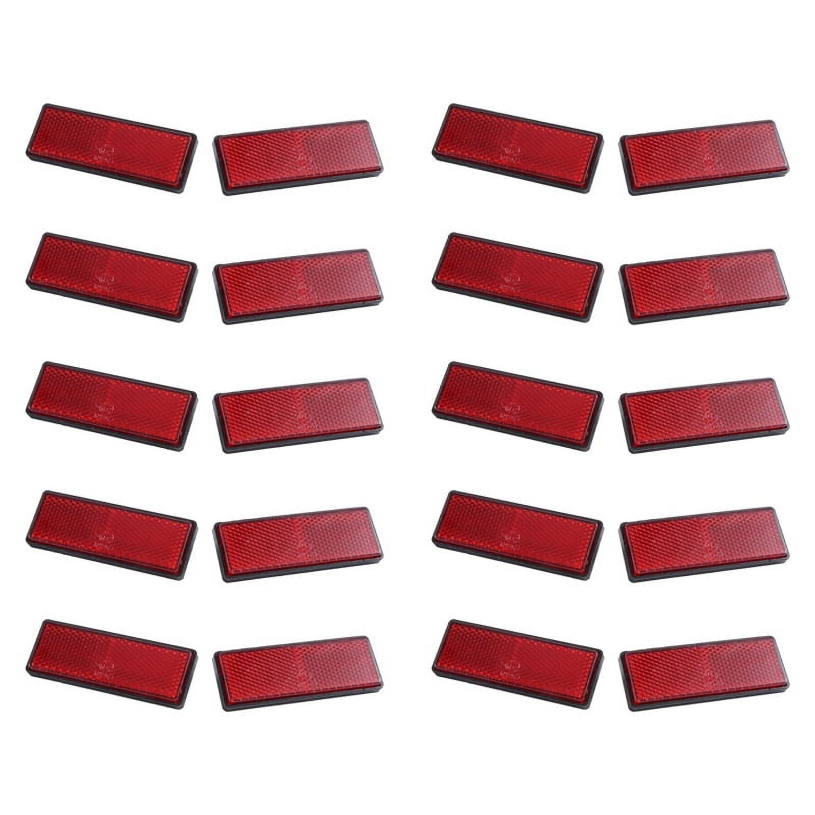 10Pair Rectangle Red Reflectors Universal for Motorcycles ATV Bikes ...