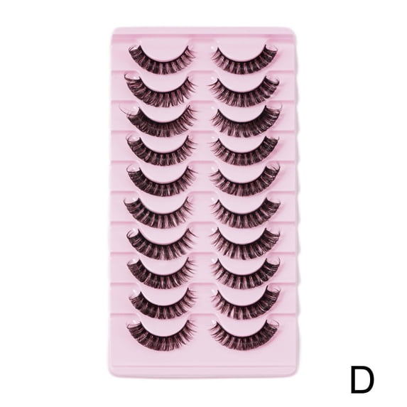 10Pairs 3D Russian False Eyelashes DD Curl 10-23mm Super Volume ...
