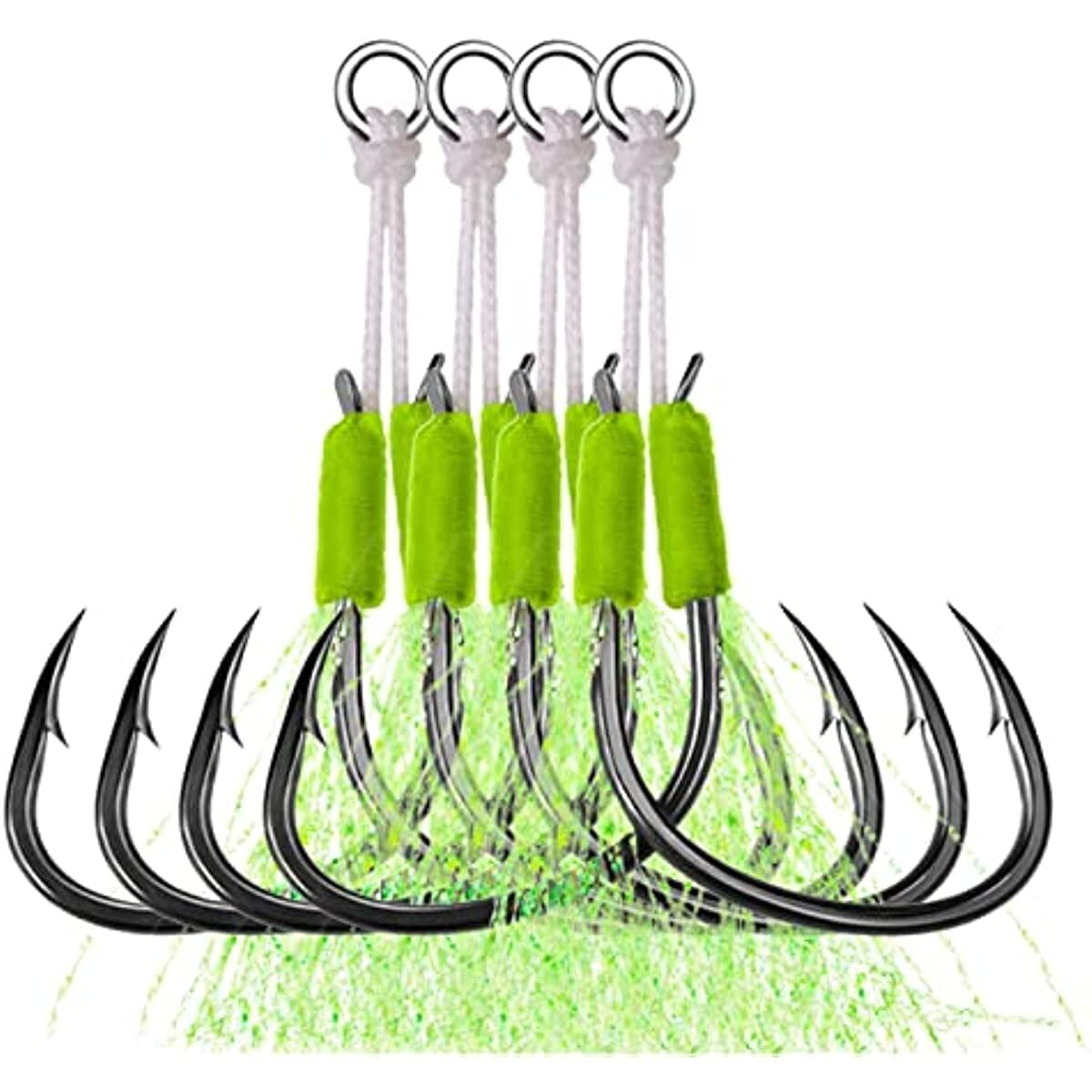 10Pairs Fishing Saltwater Double Assist Jigging Hook Butterfly Jig ...