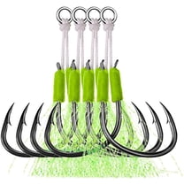 20PCS Assist Hook Solid Ring JigLure Jigging Fishjig Double Pair Barbed ...