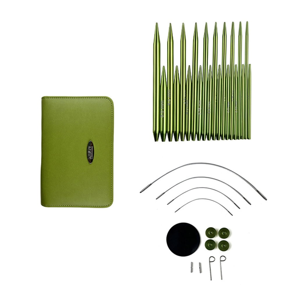 10Pairs Interchangeable Circular Knitting Needle Set with Zippered Case ...