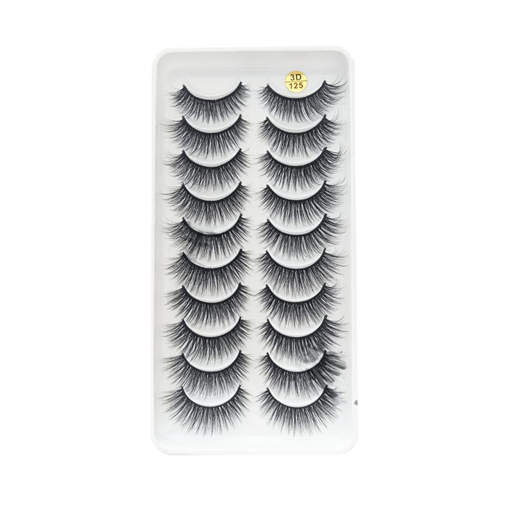10Pairs Long Cross False Eyelashes Fake Thi Bla Eye Lashes Dense Nice ...