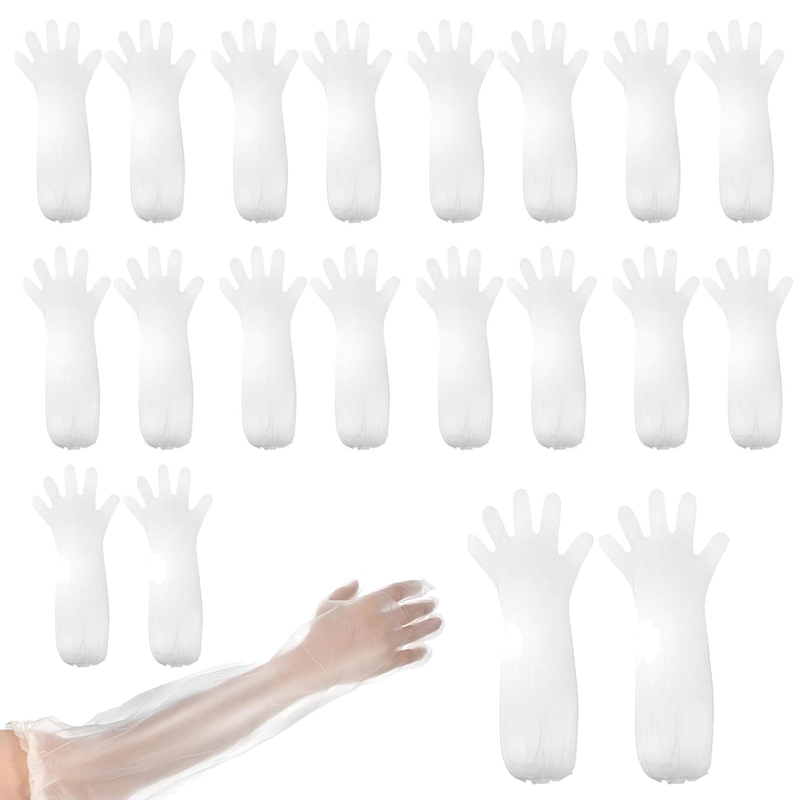 10Pairs Long Sleeve Cleaning Gloves, 23.6Inch Extra Long Disposable ...