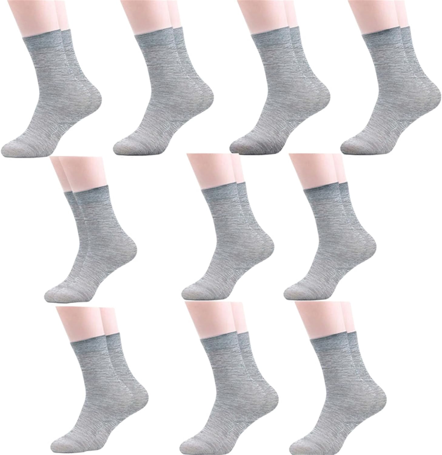 10Pairs Silk Sheer Crew Socks Ultrathin Breathable Dress Socks Soft ...