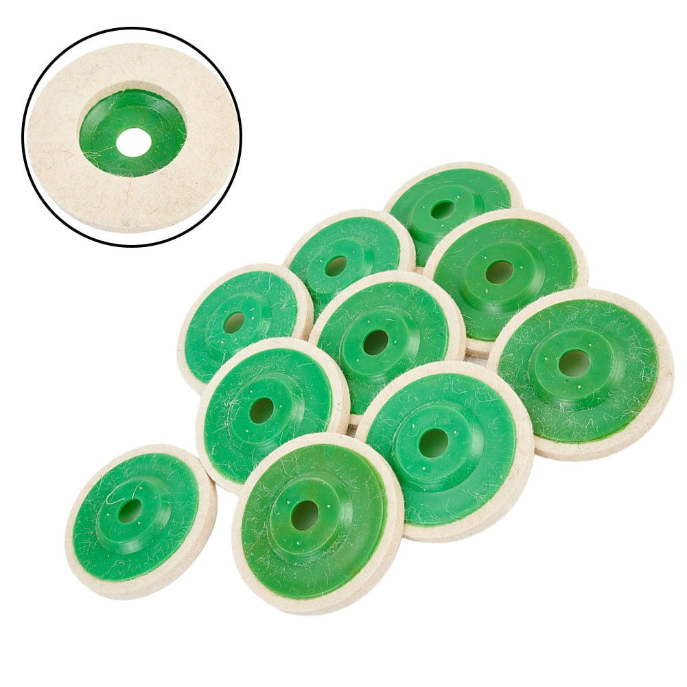 10Pc 100Mm Wool Buffing Polishing Wheels Felt Pad 4 Inch Buffer Polish ...