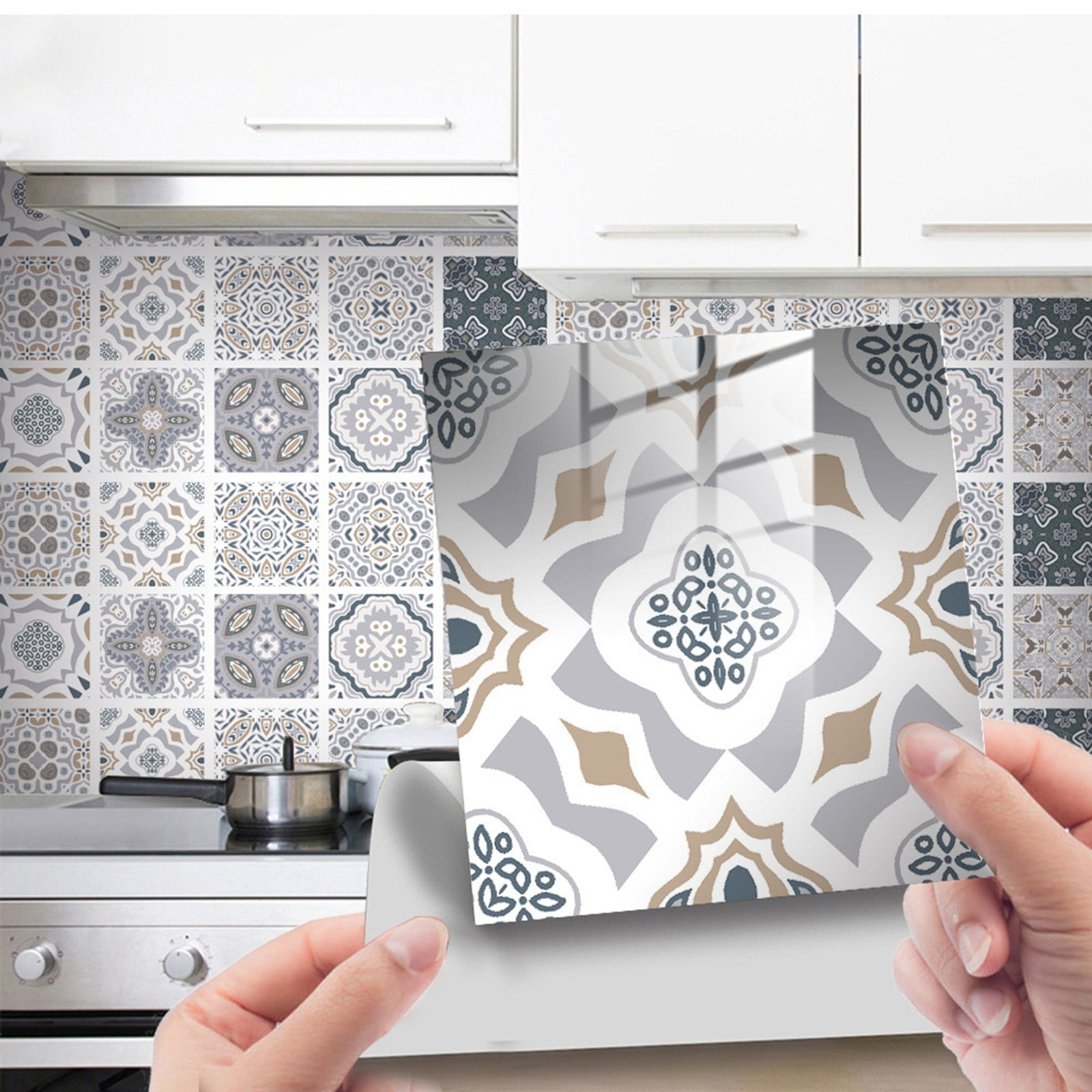 10Pc 3D Tile Stickers Diy Waterproof Self-Adhesive Wall Stickers 4Inch ...