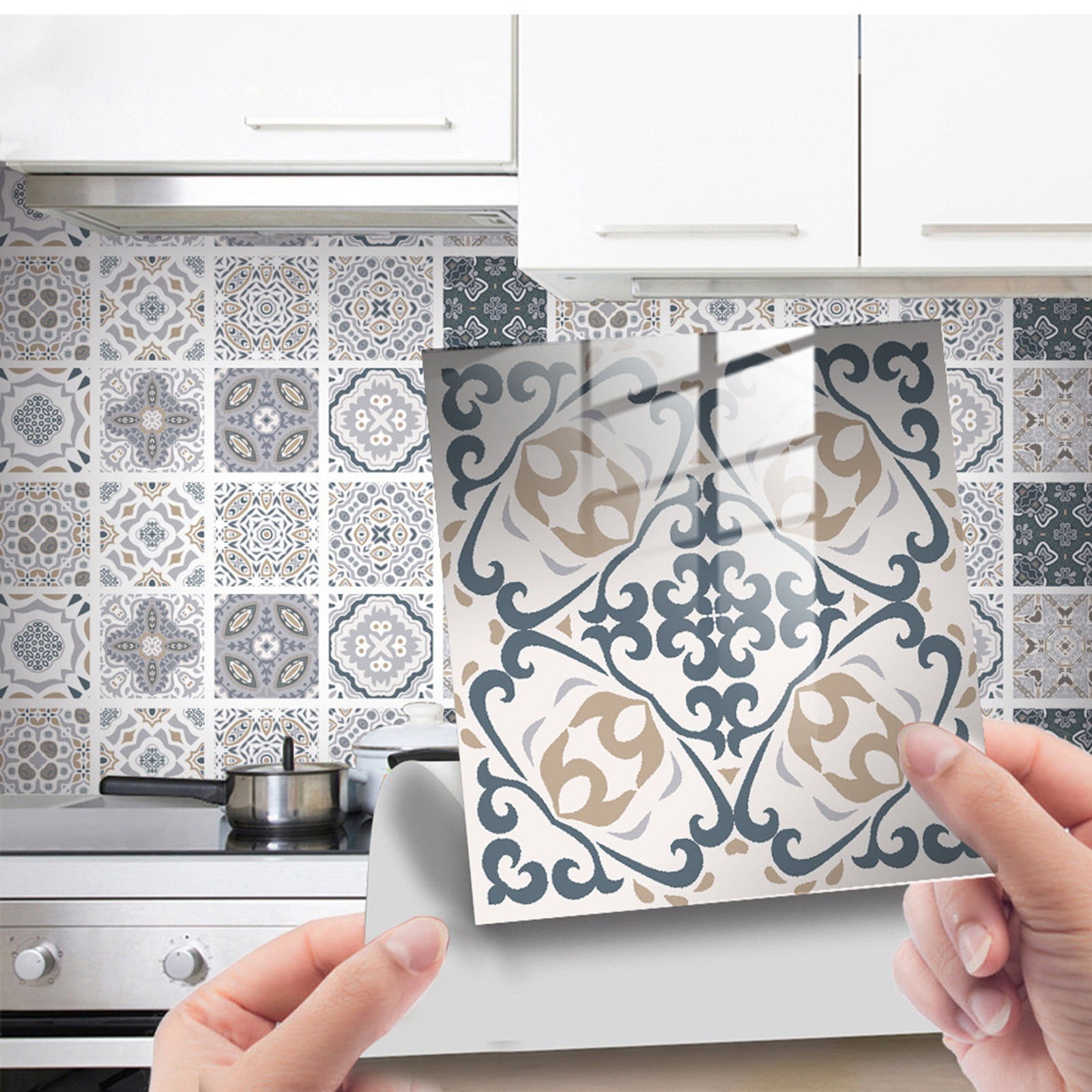 10Pc 3D Tile Stickers Diy Waterproof Self-Adhesive Wall Stickers 4Inch ...