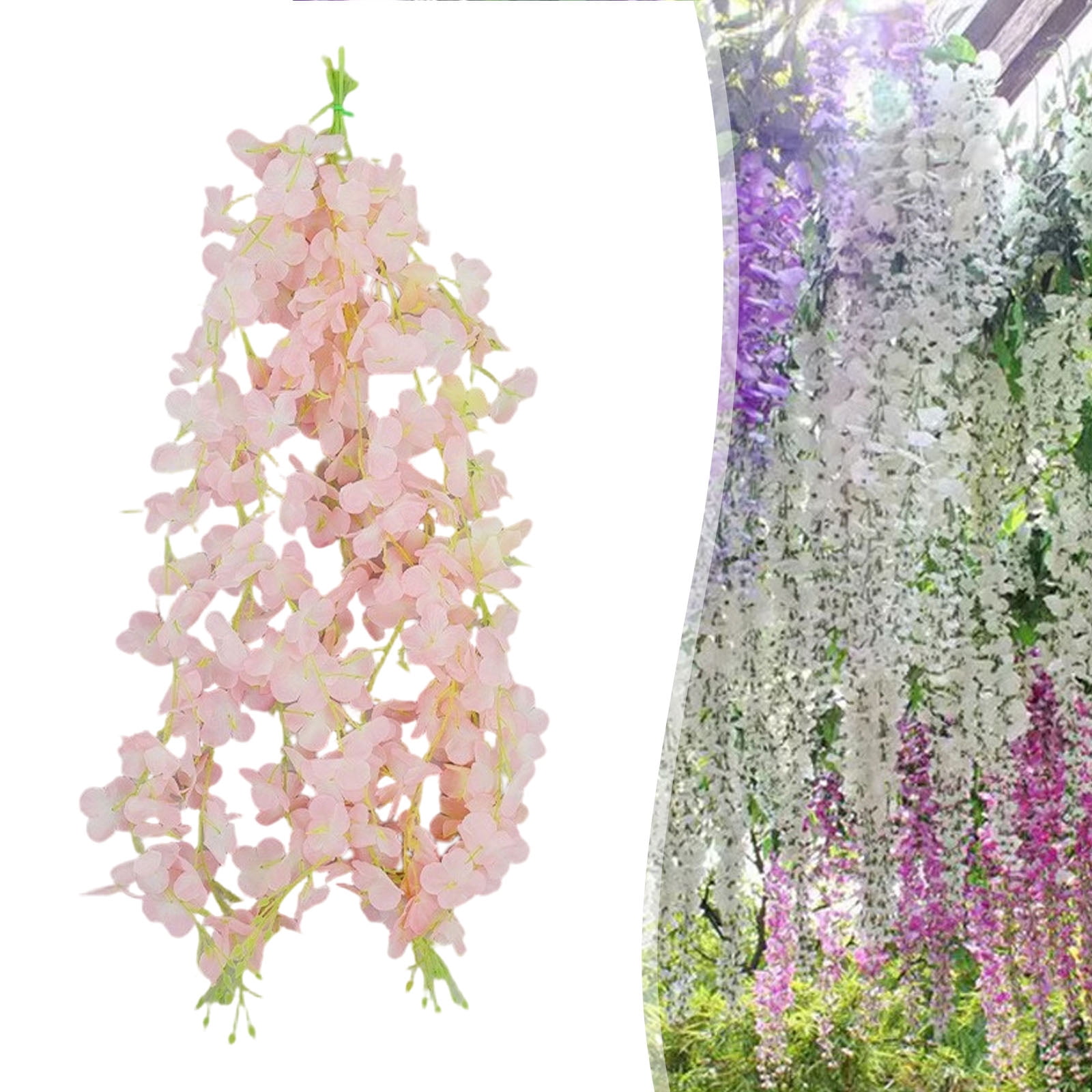 10Pc Artificial Wisteria Hanging Vines 50cm Violet Flower Garlands ...