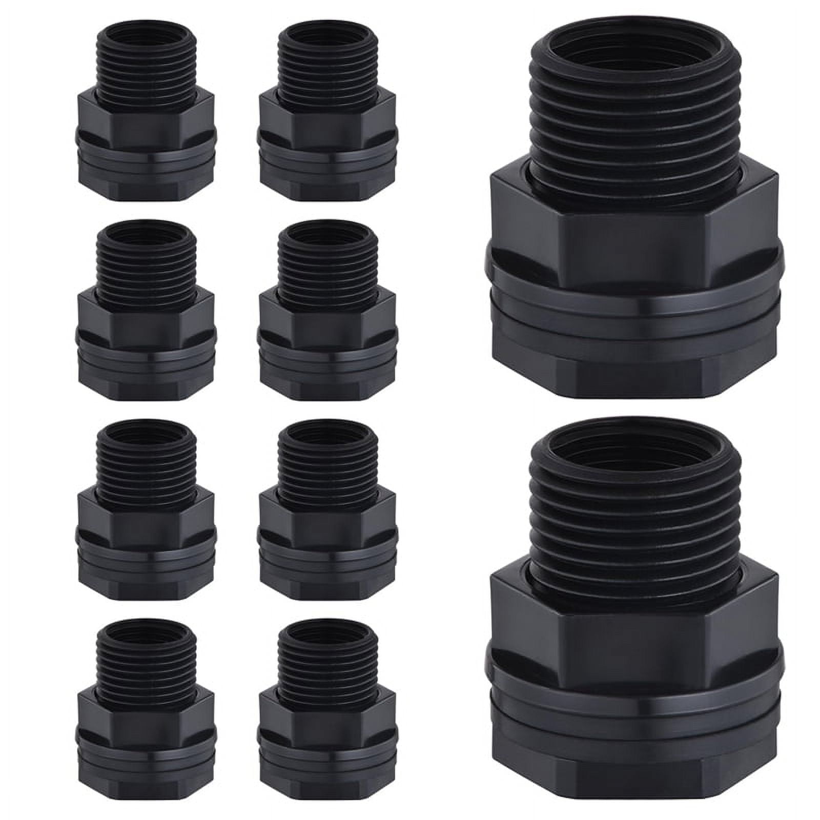 10Pc Bulkhead Fitting,Garden Hose Threaded 3/4In Male GHTx1/2In Female ...