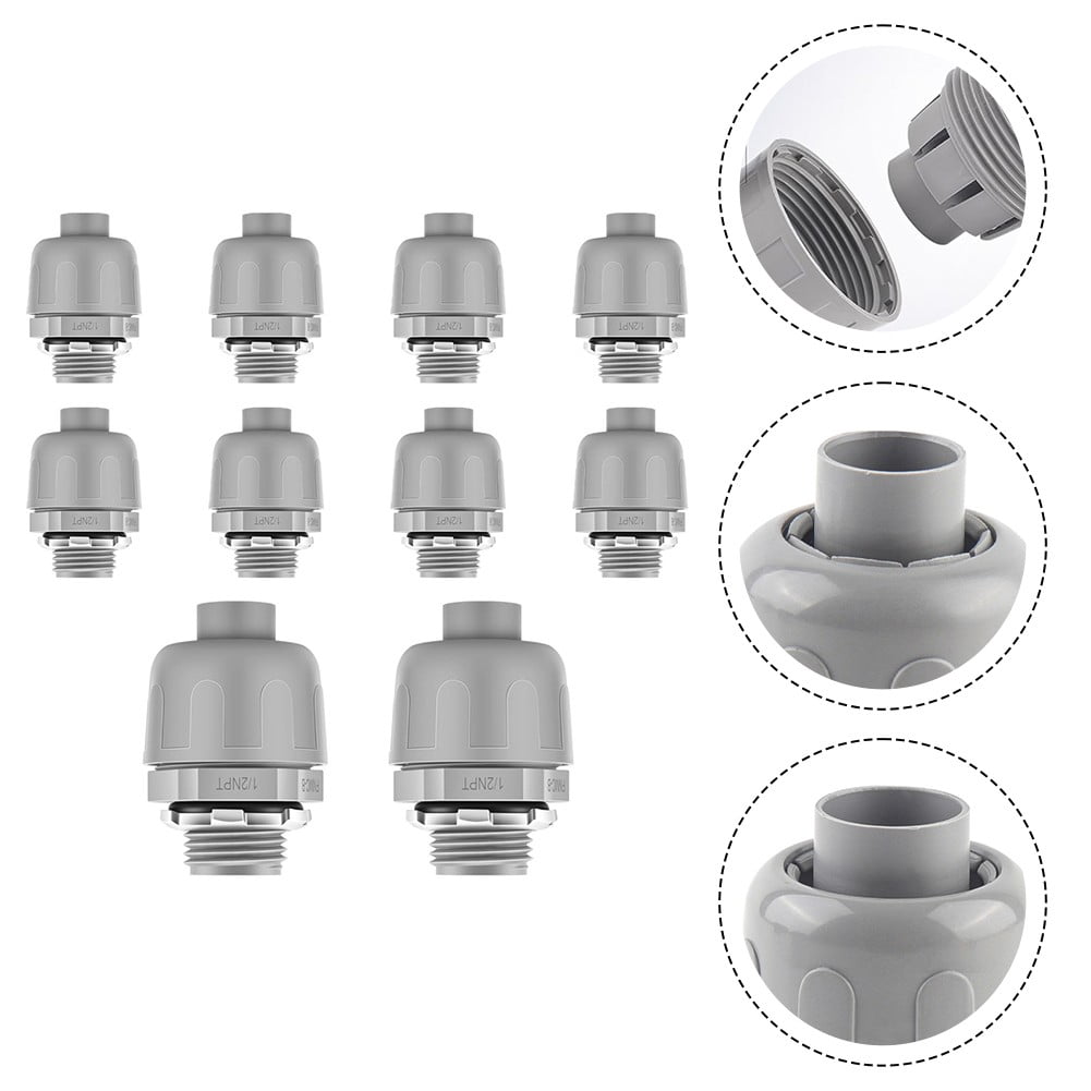 10Pc Conduit Connectors Npt Nonmetallic Pvc Electrical Flexible Conduit ...