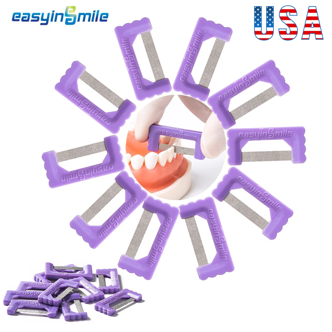 10Pc Dental Interproximal Enamel Strip Polishing Reduction Orthodontic ...