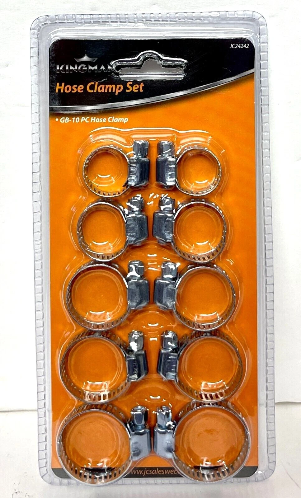 10Pc Hose Clamp Set Assorted Sizes Worm Gear Type Assortment Clamps ...