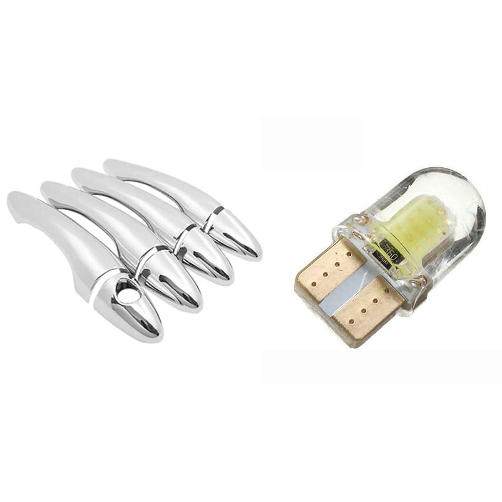 10Pc LED T10 W5W COB SMD License Light Bulb & 4x Door Handle Cover ...