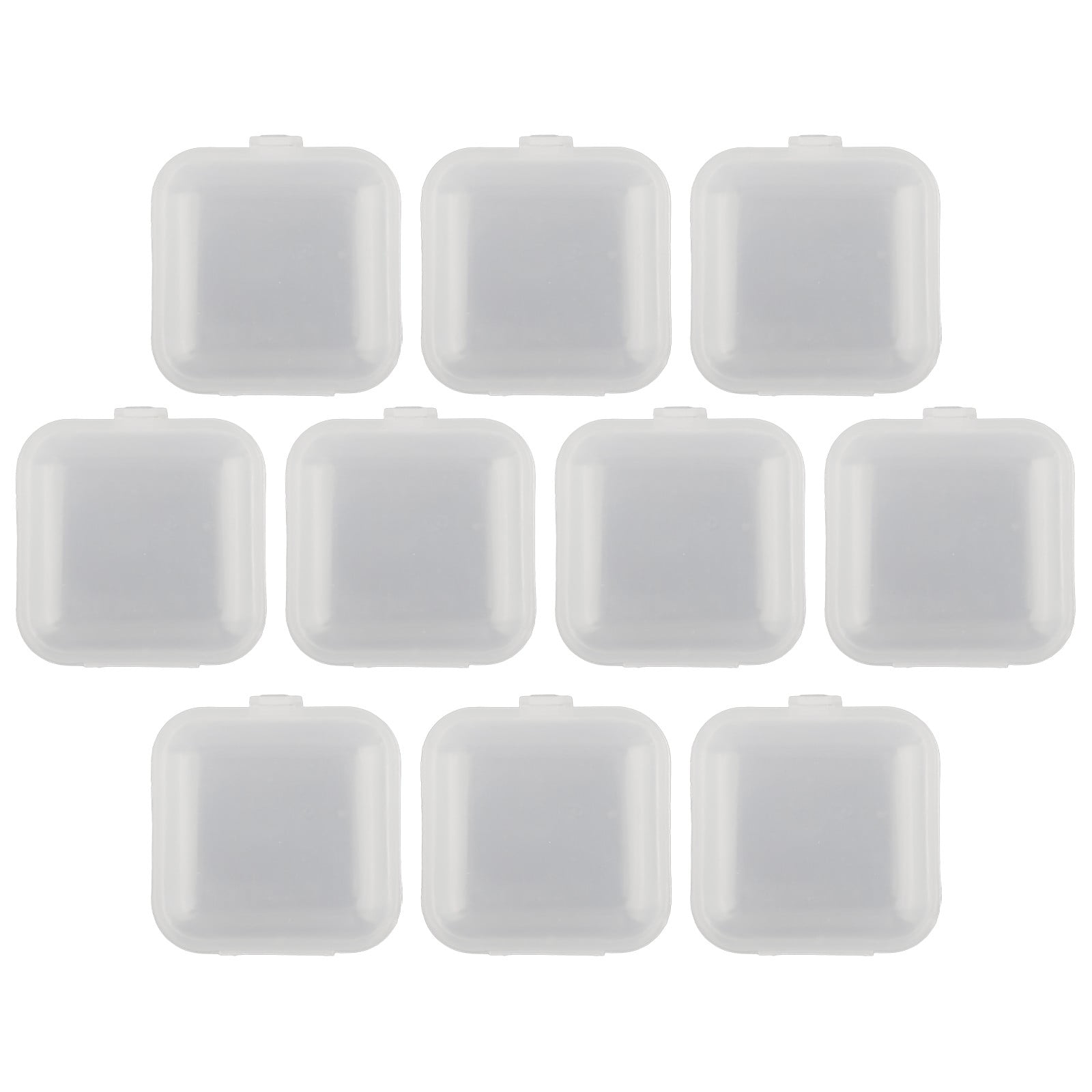 10Pc Mini Plastic Storage Box Transparent Square Organizer Box ...