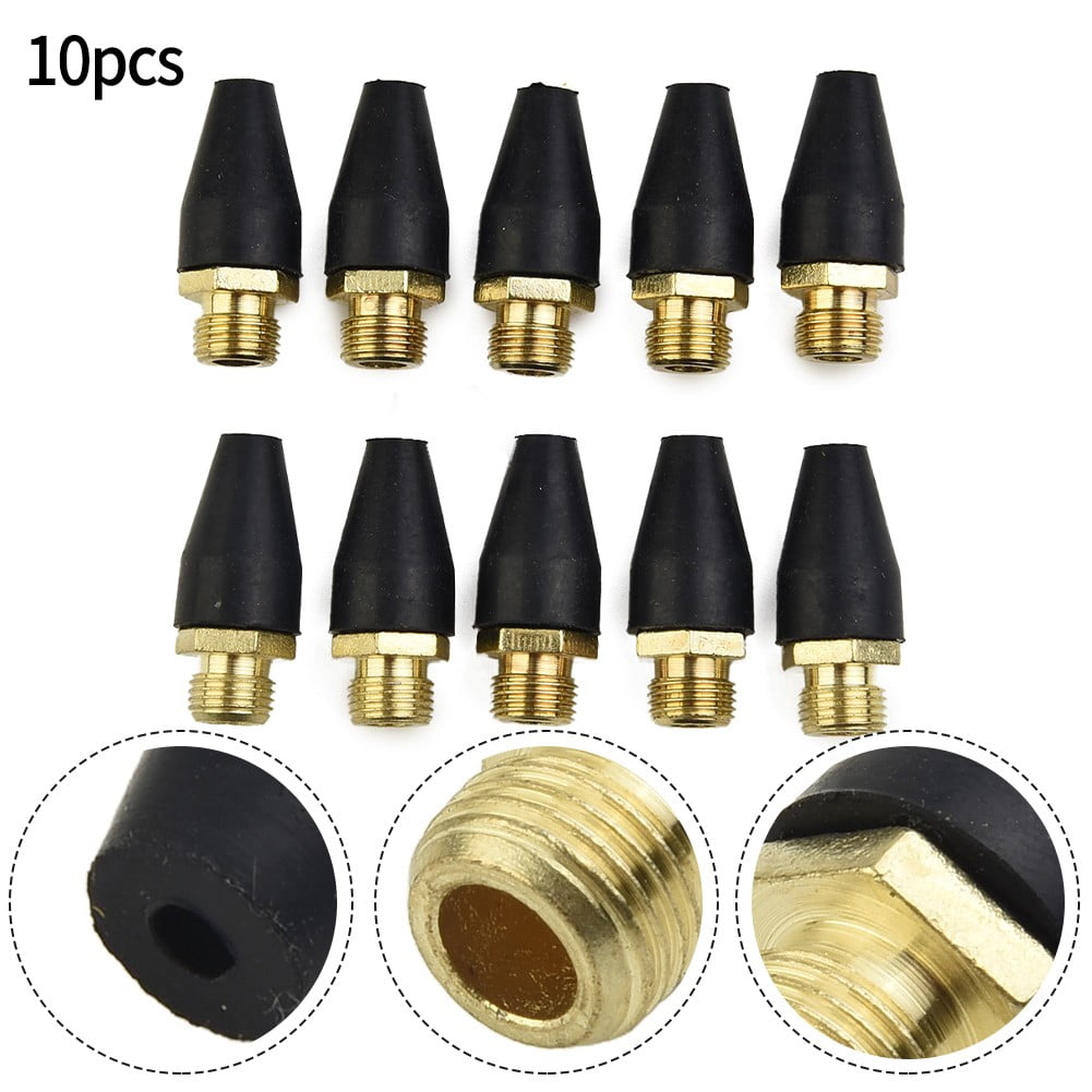 10Pc/Pack Rubber / Brass Safety Tip Nozzle for Air Blow Tools 1/8 Inch ...