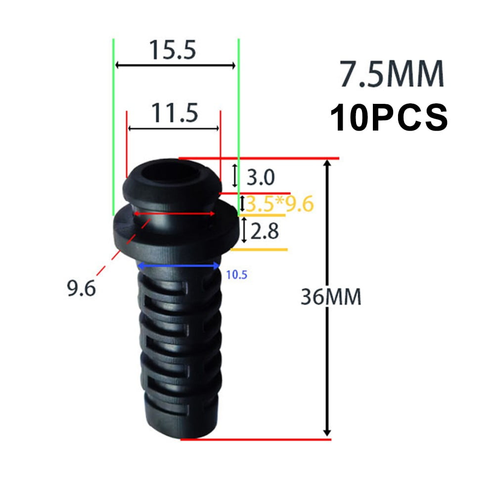 10Pc Pvc Cable Gland Connector Rubber Boot Protector Sleeve Mobile ...
