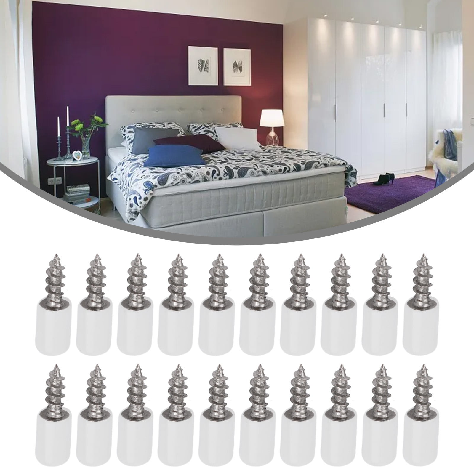 10Pc Self-Tapping Screws Cabinet Bracket Laminate Support Glass Studs ...