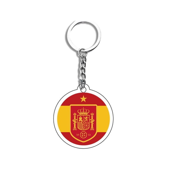 10Pc Soccer Acrylic Keychain Set, Clear Round Key Rings with Metal ...