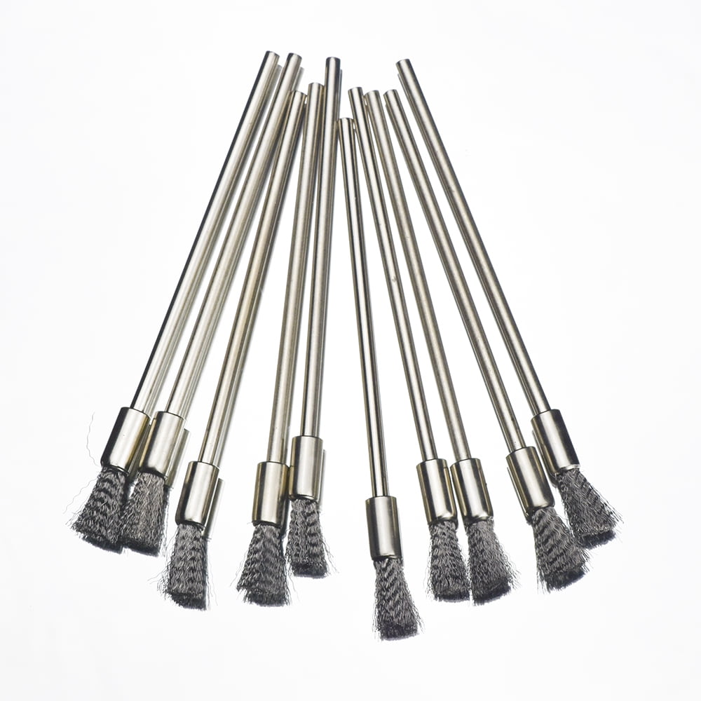 10Pc Stainless Steel Wire End Brush Pen Shape Bristle Scratch Brushes ...