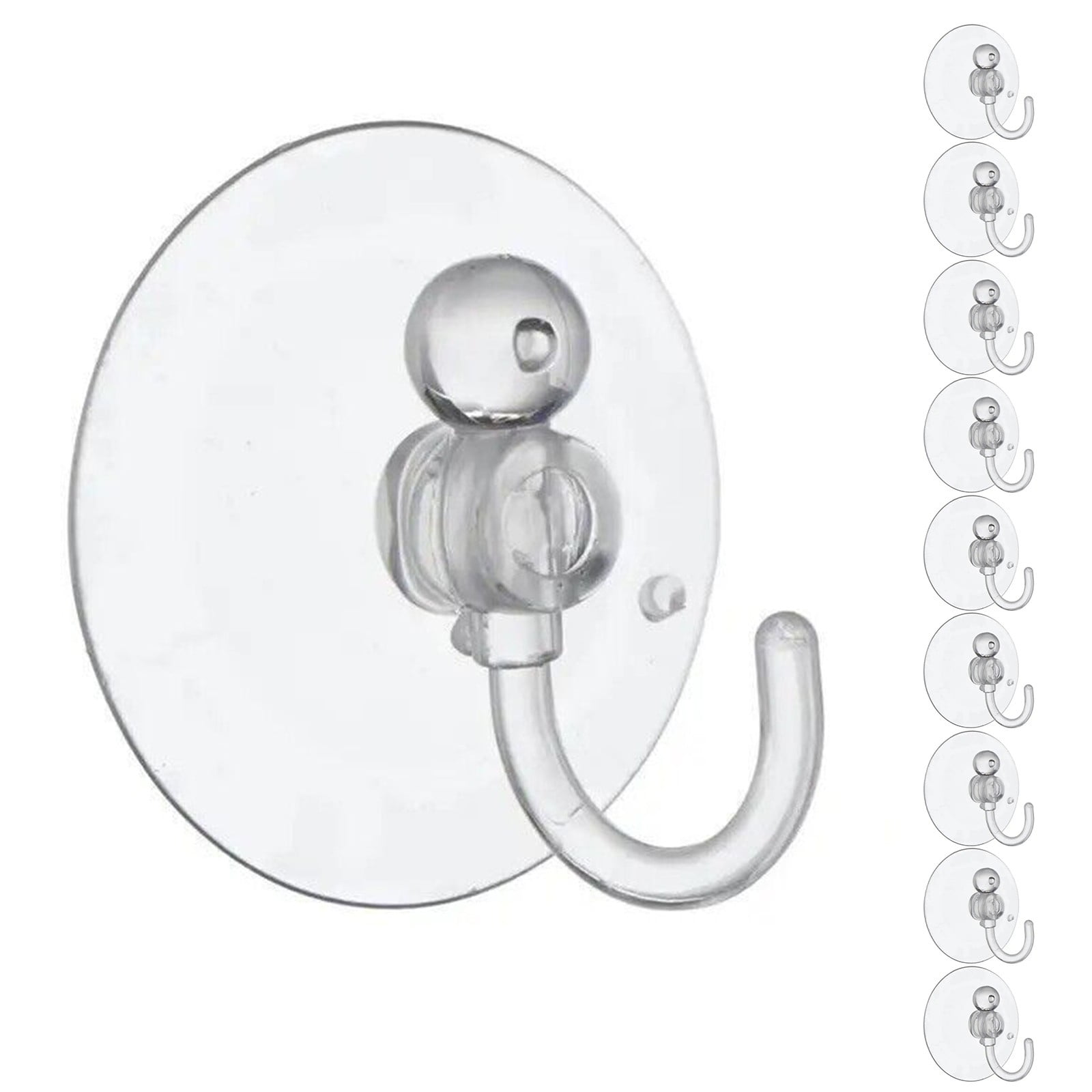10Pc Suction Cup Hooks With Screw Nut 30-50 Mm Clear Sucker Pads Strong ...