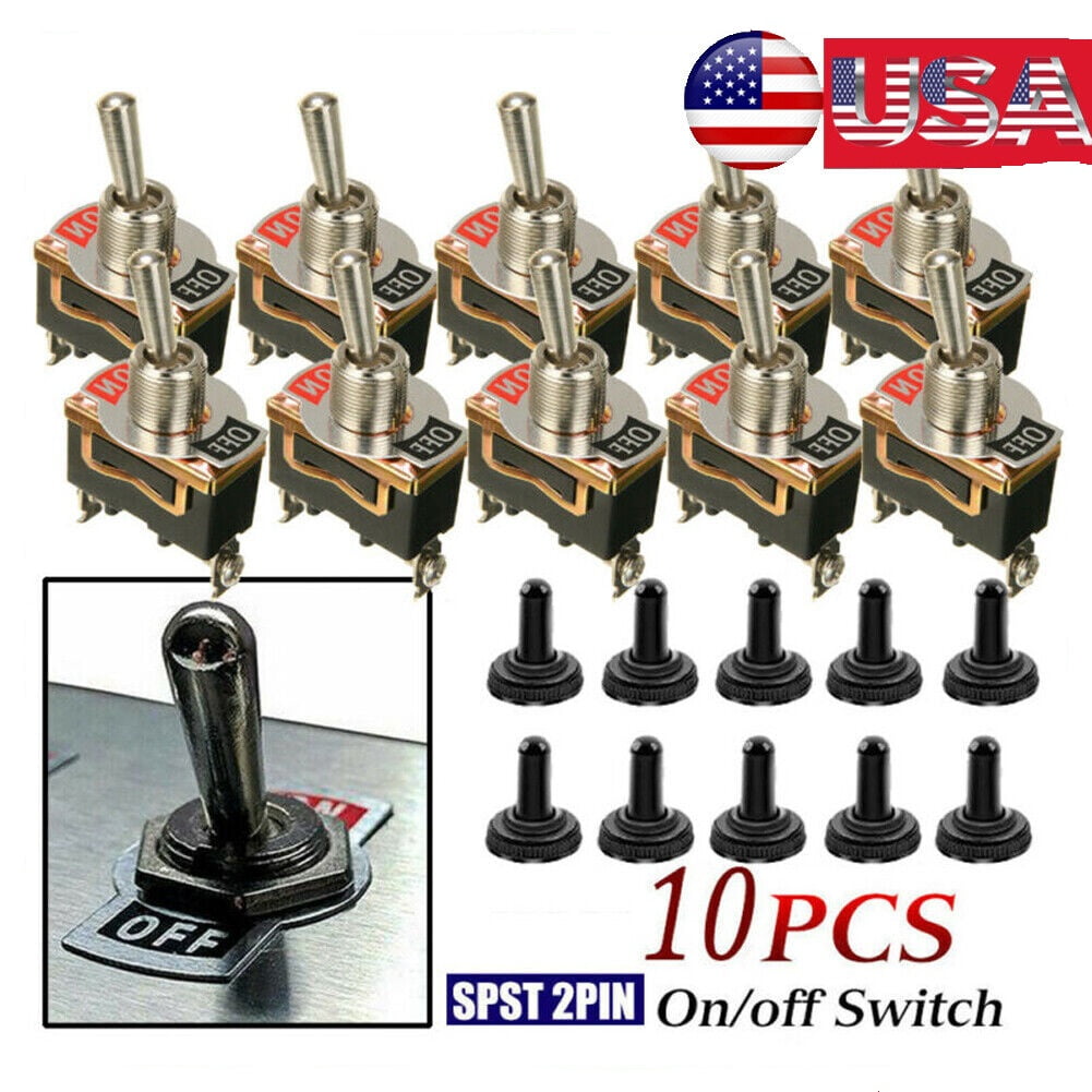 10Pc Waterproof Toggle Flick Switch, 12V SPST ON OFF, Car Dash Light ...