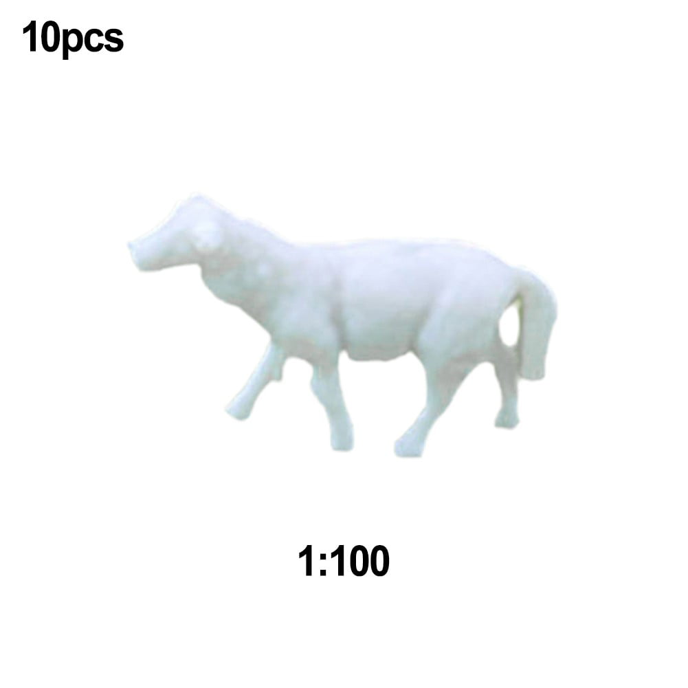 10Pcs 1:100/1:50 Model Sheep White Farm Animals Sheep HO/OO Scale Model ...