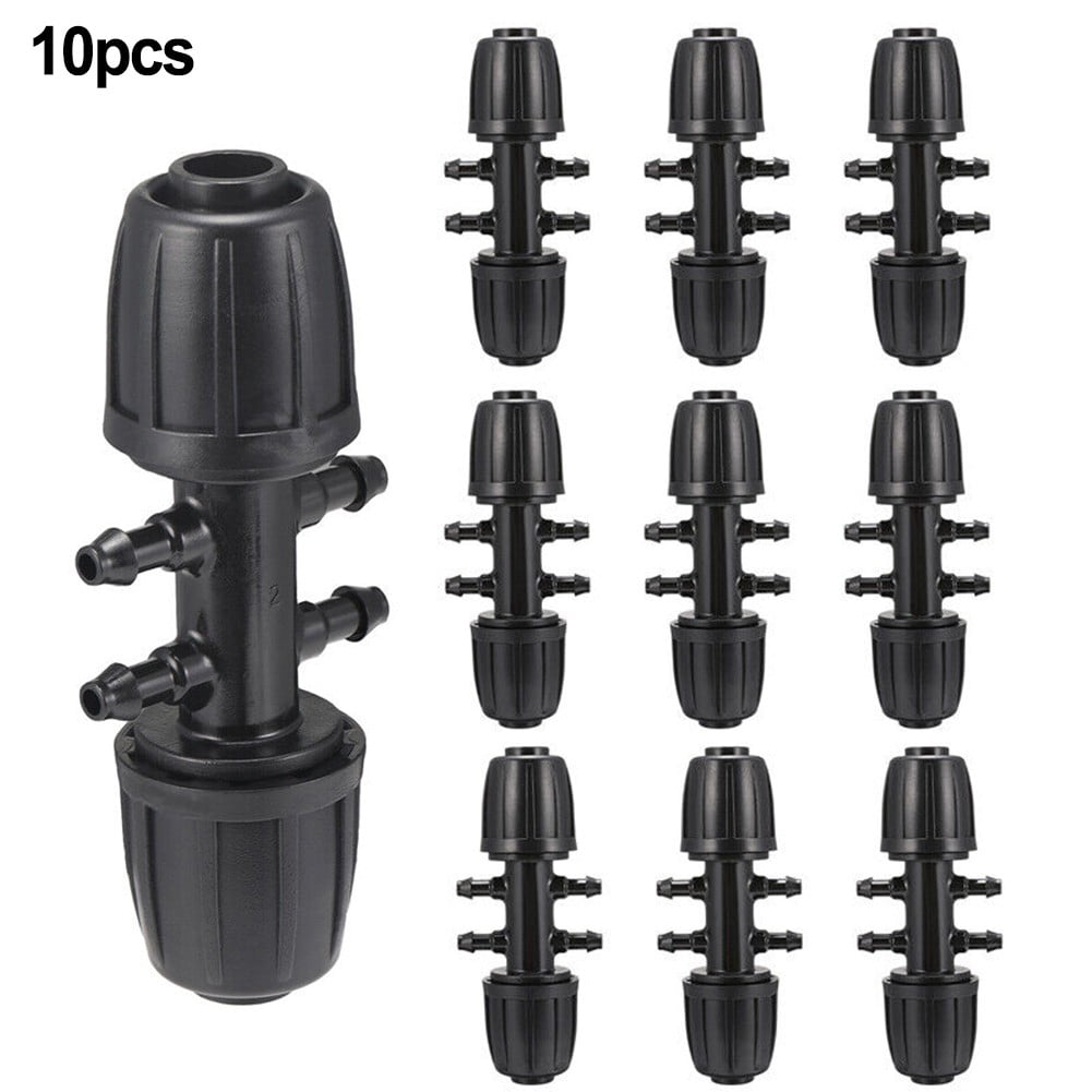 10Pcs 1/2 Inch To 1/4 Inch Irrigation Tube Barbed Tee Connectors Drip ...