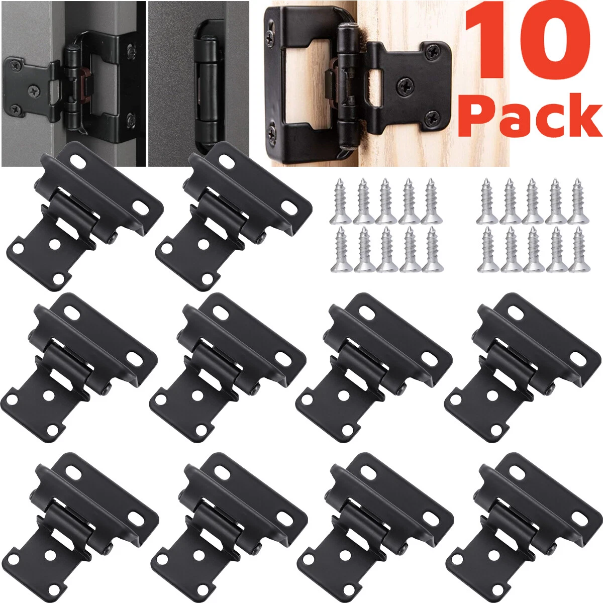 10Pcs 1/2" Overlay Semi Partial Wrap Around Self Closing Kitchen ...
