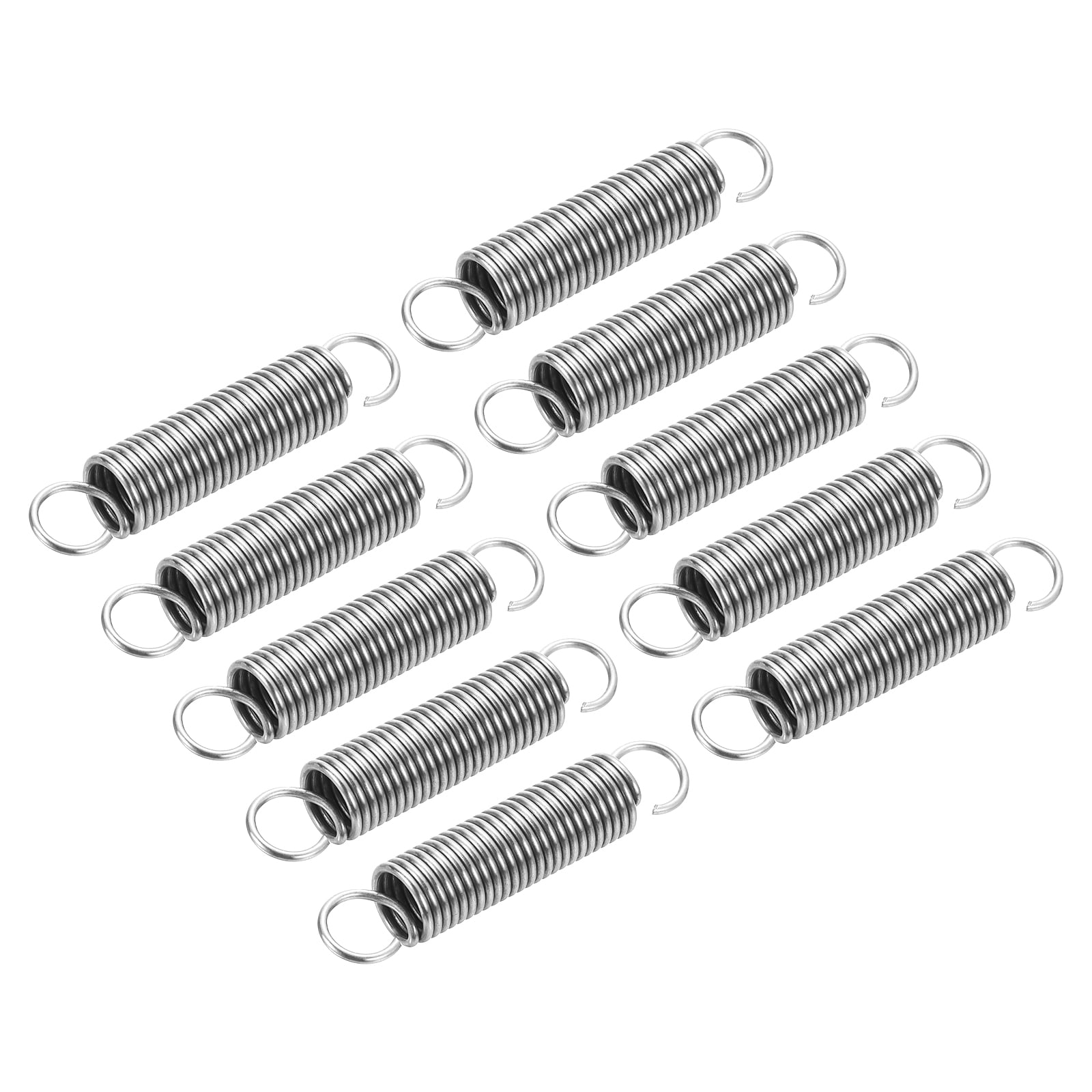 10Pcs 1.2x10x50mm Extended Tension Spring, 304 Stainless Steel ...