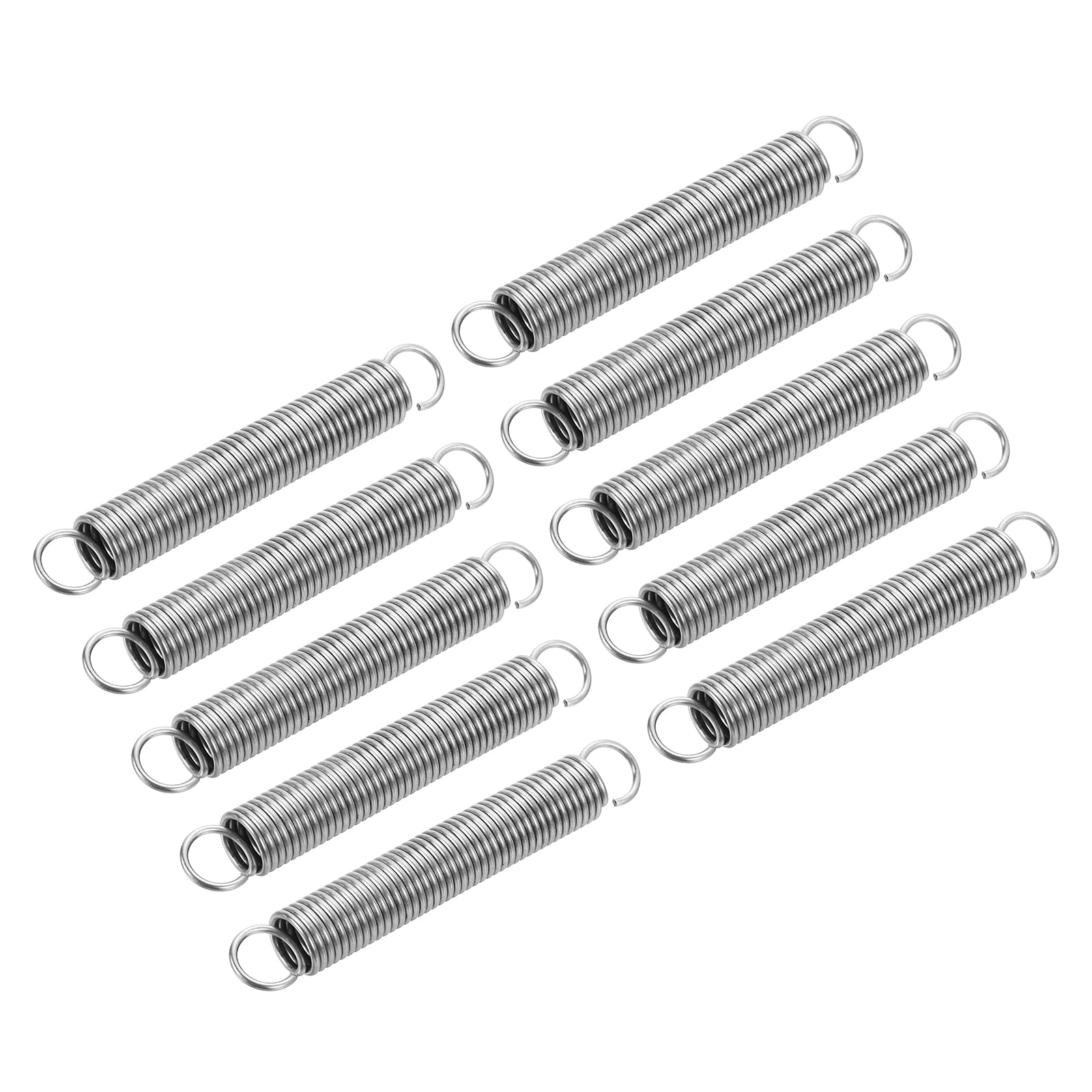 10Pcs 1.2x10x70mm Extended Tension Spring, 304 Stainless Steel ...