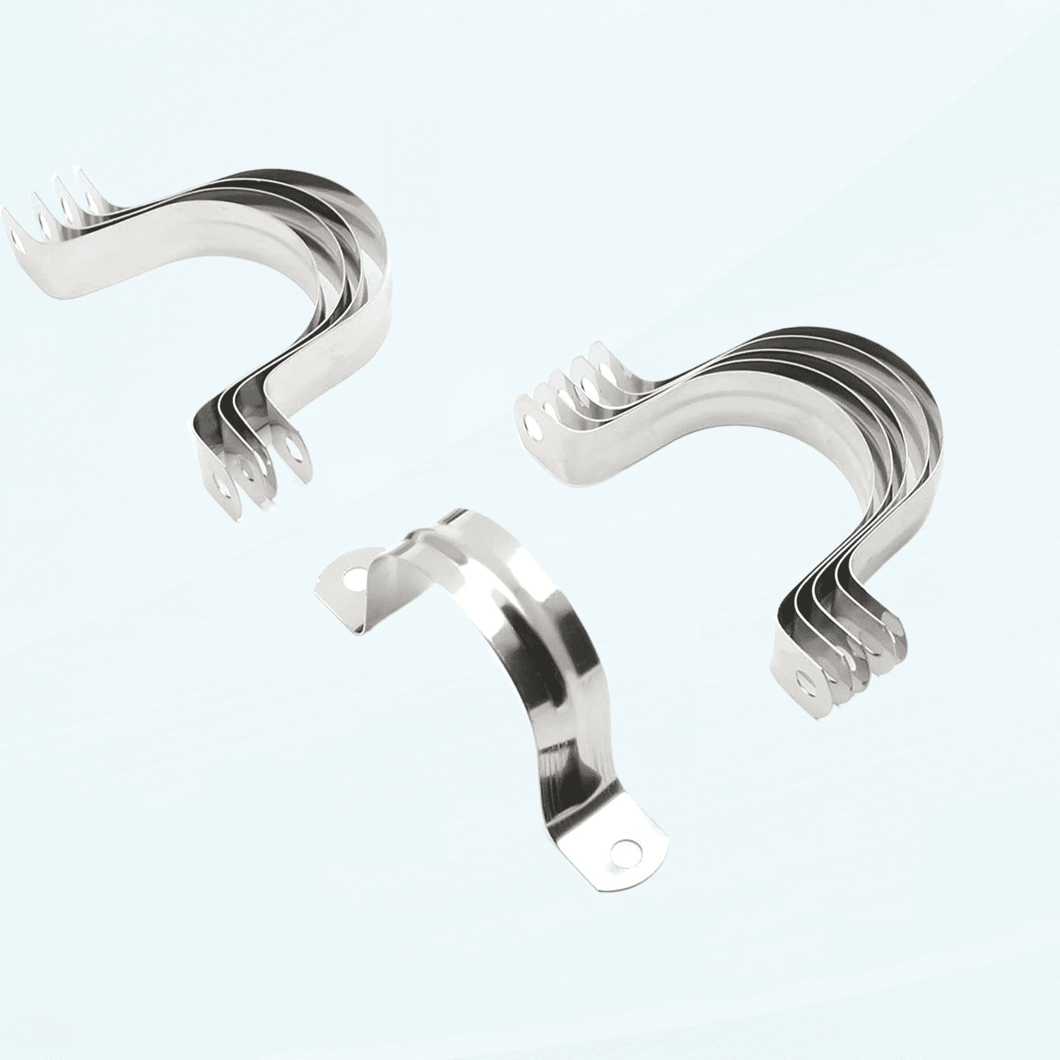 10Pcs 1-3/4 Inch Stainless Steel Conduit Clamps, Two Hole Strap U ...