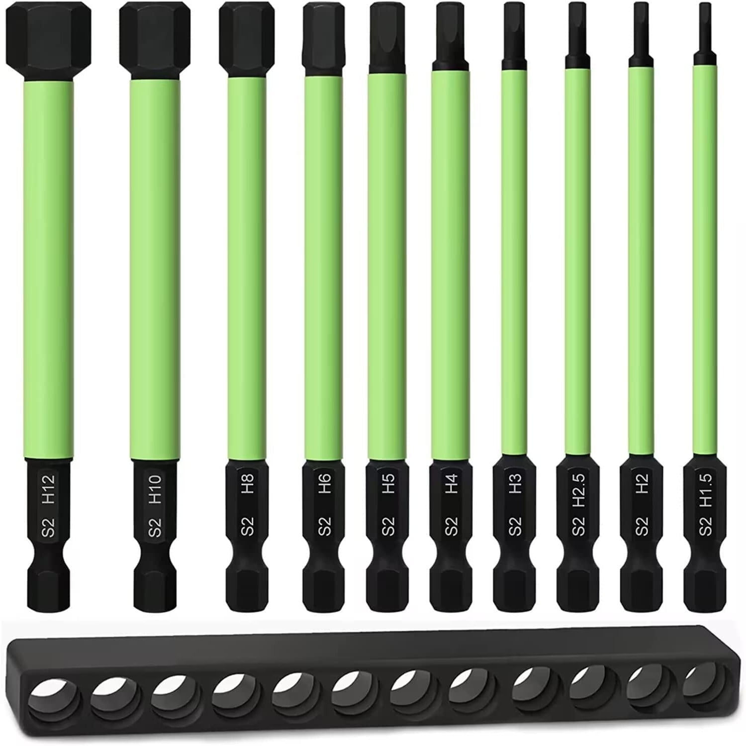 10Pcs Hex Allen Wrench Drill Bits, S2 Steel Hex Key Drill Bit Set ...