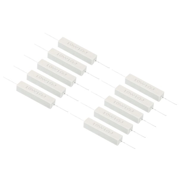 10Pcs 1 Ohm Resistors, 10W Ceramic Cement Resistor Power Cement ...