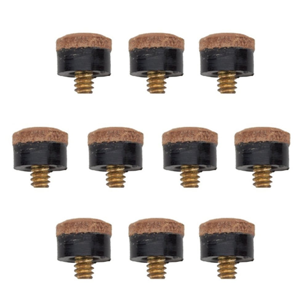 10Pcs 10/11/12/13mm Screw-on Cue Tips Pool Snooker Billiards ...