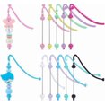 10Pcs 10 Colors Plastic Stainless Steel Beadable Bookmarks Hook-Shaped ...