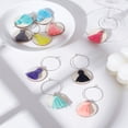 10Pcs 10 Colors Polycotton Tassel Charms Wood Wine Glass Charms Brass ...