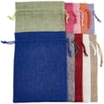 10Pcs 10 Colors Rectangle Burlap Packing Pouches Drawstring Bags for ...