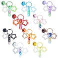 10Pcs 10 Colors Zinc Alloy Keychains Star with Acrylic Mixed Color 73mm ...