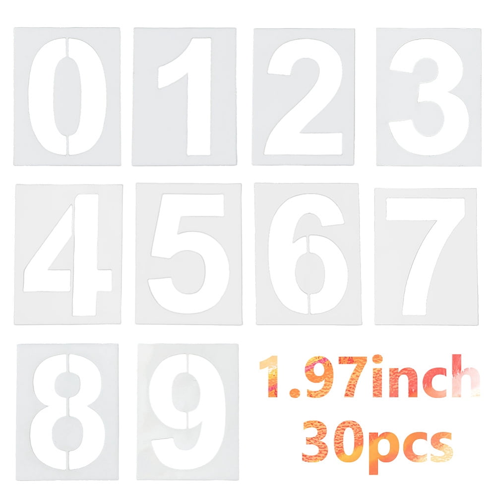 10Pcs 10 Styles Number 0~9 PET Hollow Drawing Painting Stencils ...