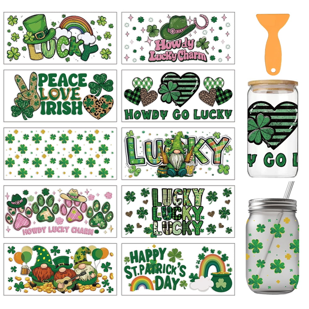 10Pcs 10 Styles PVC DIY Heat Transfer Paper for UV Sublimation Cup ...