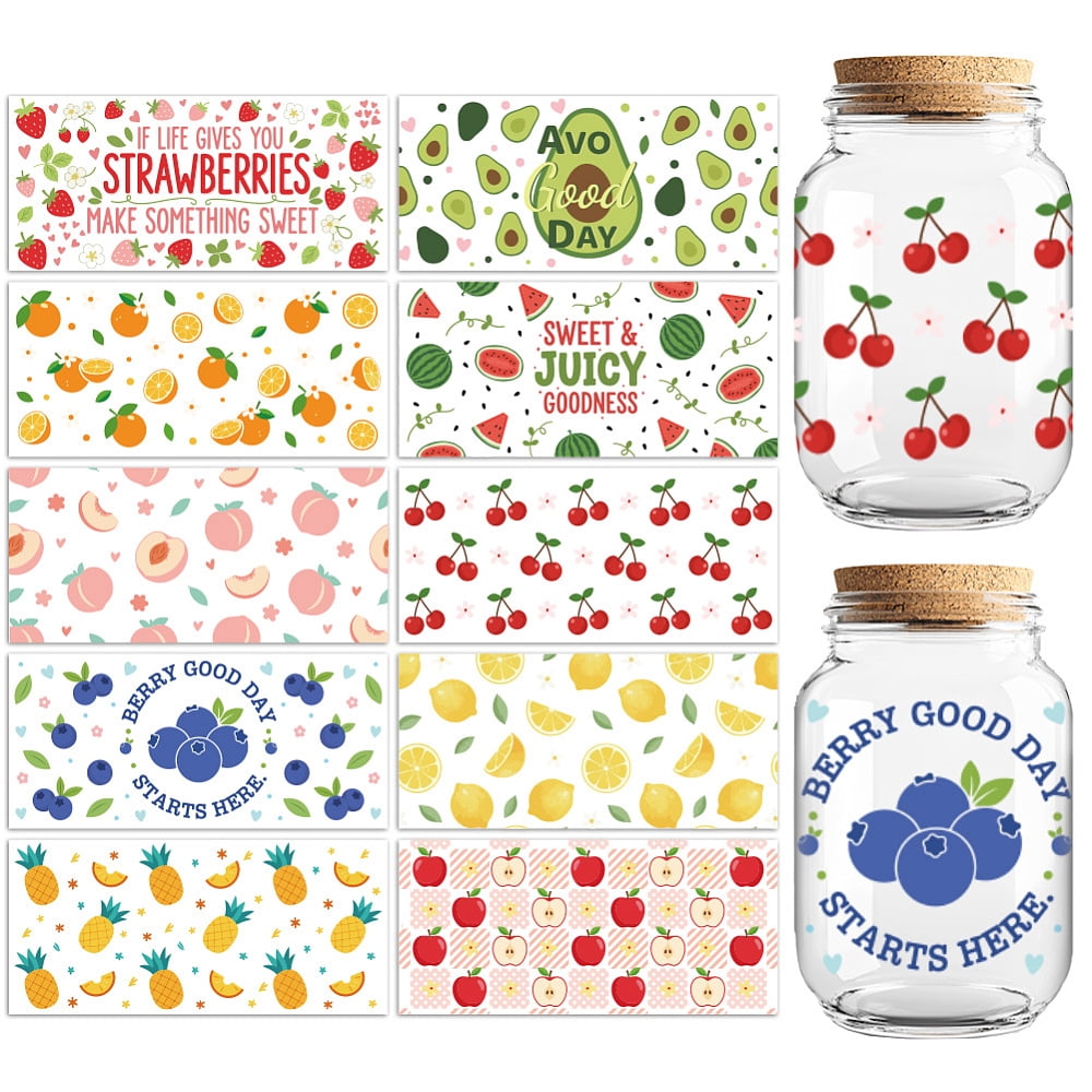 10Pcs 10 Styles PVC DIY Heat Transfer Paper for UV Sublimation Cup ...