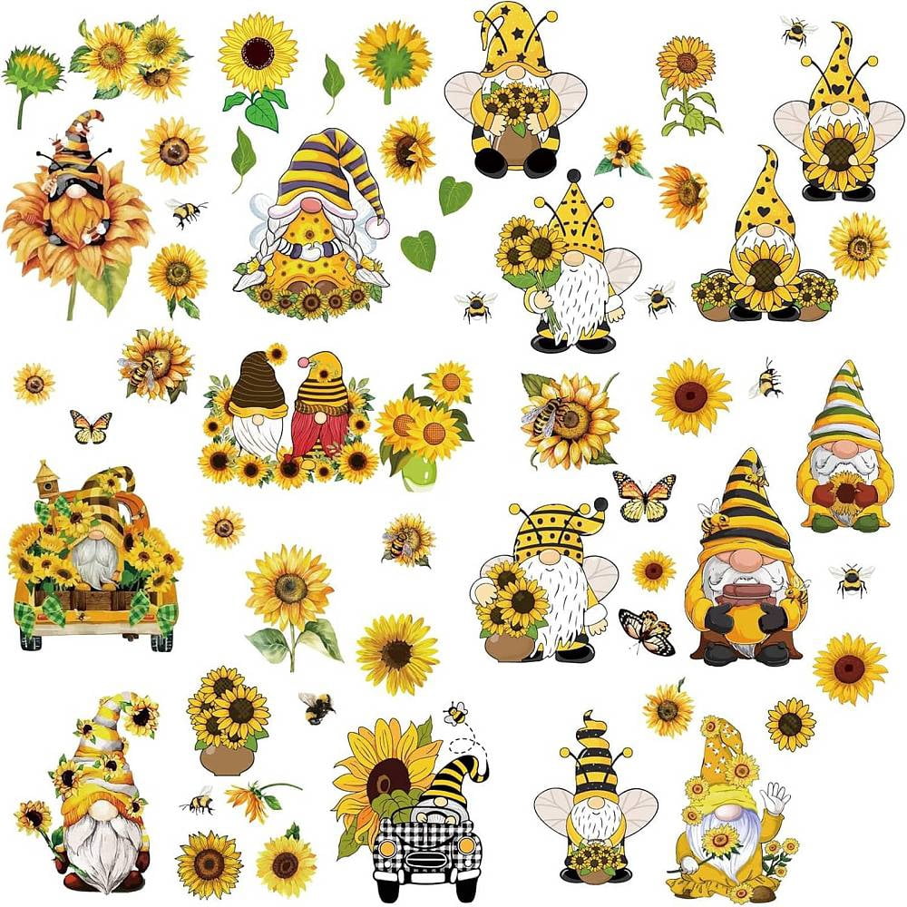 10Pcs 10 Styles PVC Glass Stickers Static Cling Window Stickers ...