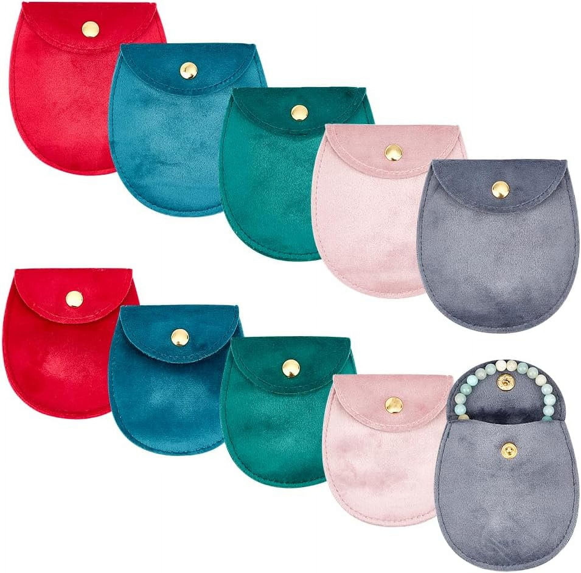 10Pcs 10 Styles Velvet Jewelry Storage Pouches Oval Jewelry Bags with ...
