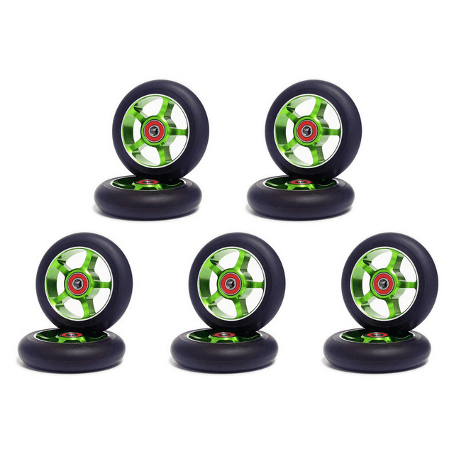 10Pcs 100mm Scooter Replacement Wheels with Bearings Aluminum Wear- PU ...