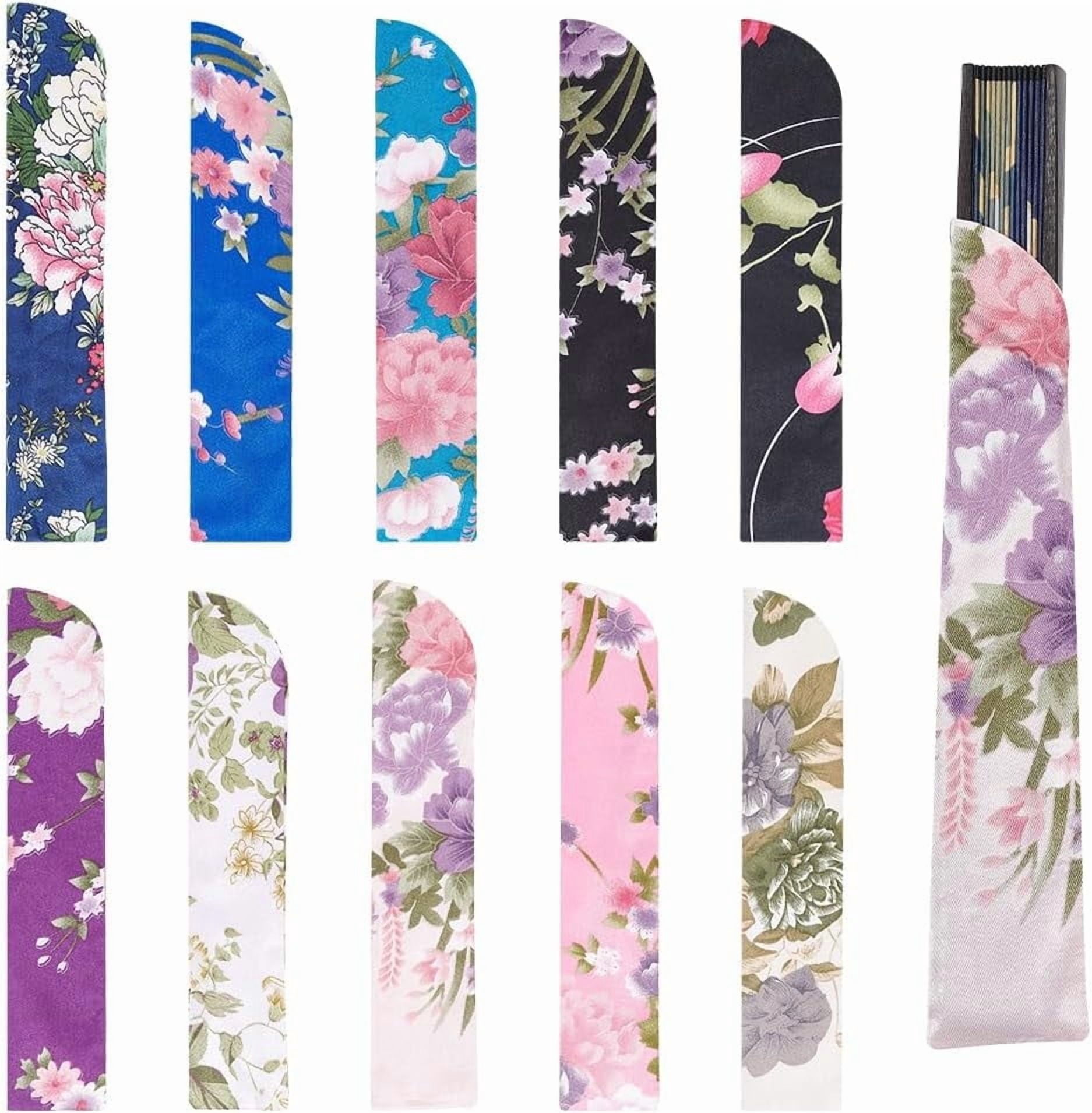10Pcs 10Colors Silk Folding Chinese Hand Fan Bags Chinese Hand Fan ...