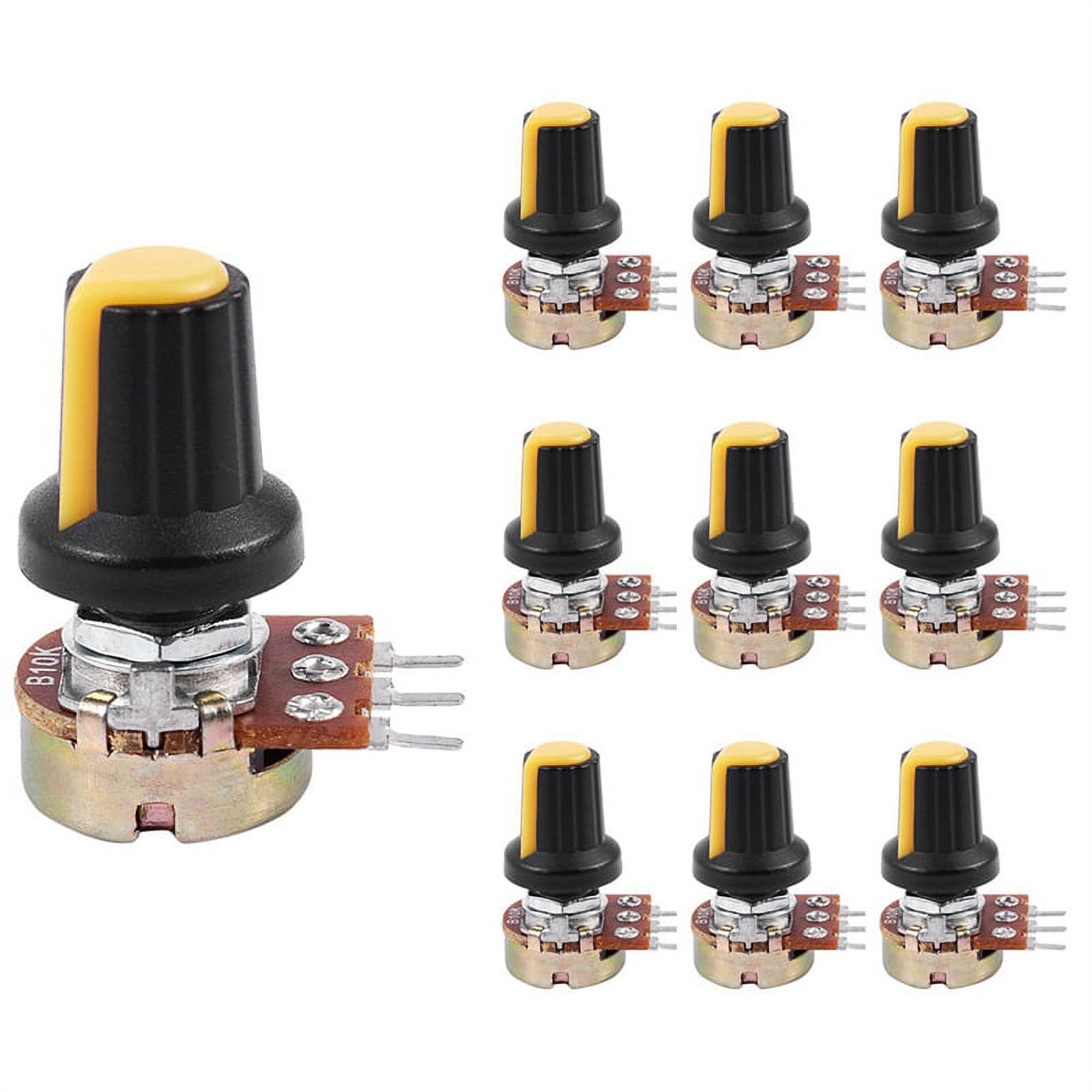 10Pcs 10K OHM 3 Terminal Linear Taper Rotary Audio B Type Potentiometer ...