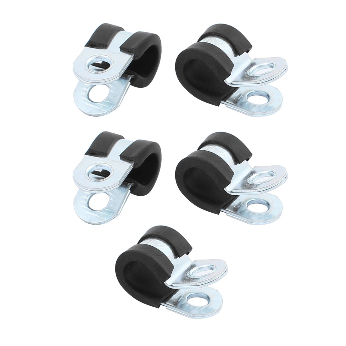 10Pcs 10mm Diameter Rubber Lined R Shaped Zinc Plated Pipe Clips Hose ...