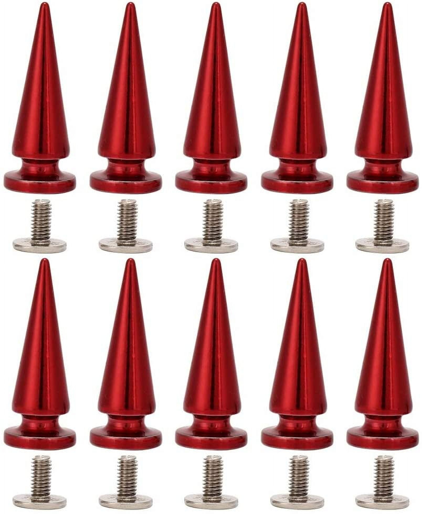 10Pcs 10x26MM Large Size Cone Spikes Punk Rivets Stud Screw Tree Shape ...