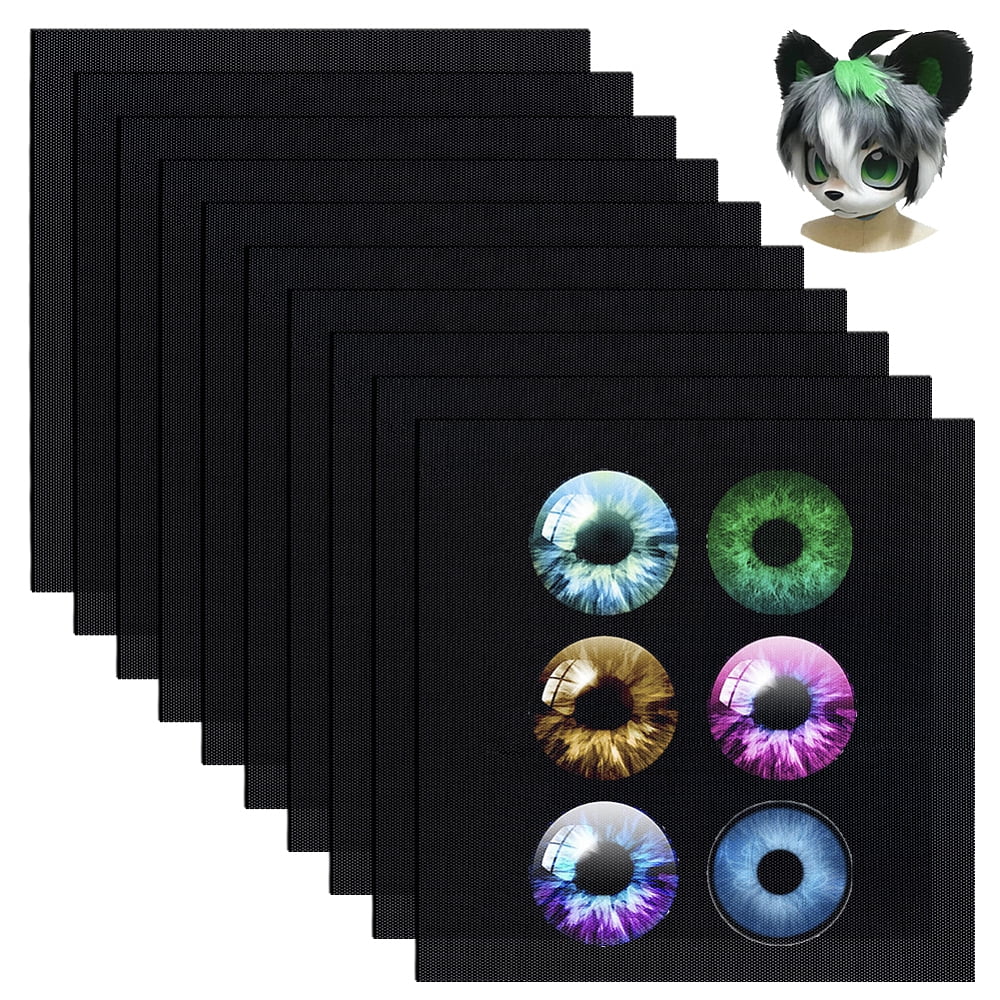 10Pcs 11.8x11.8inch Black Fursuit Eye Mesh 0.45mm Thick PVC Printable ...
